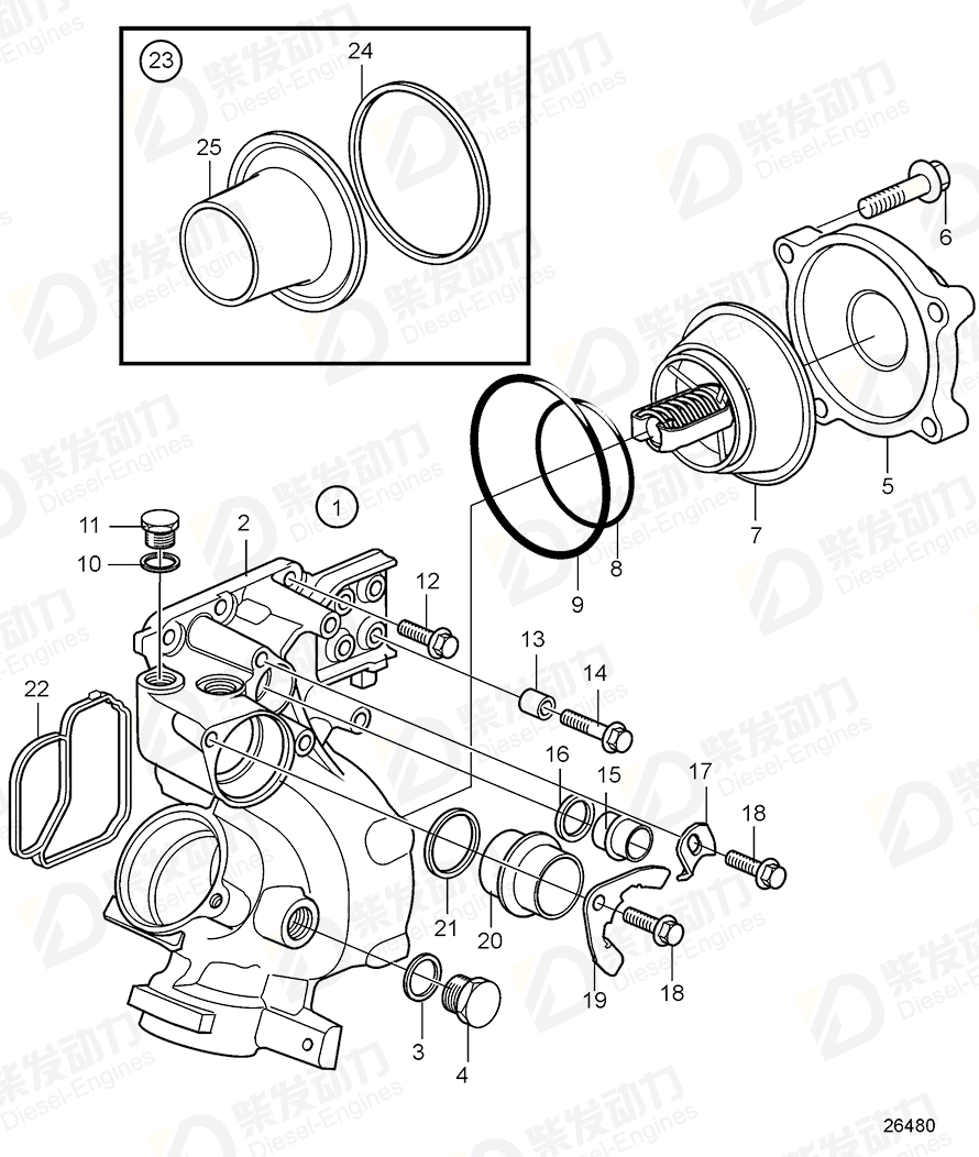 Thermostat housing 21297163 price,VOLVO,Cooling System spare parts ...
