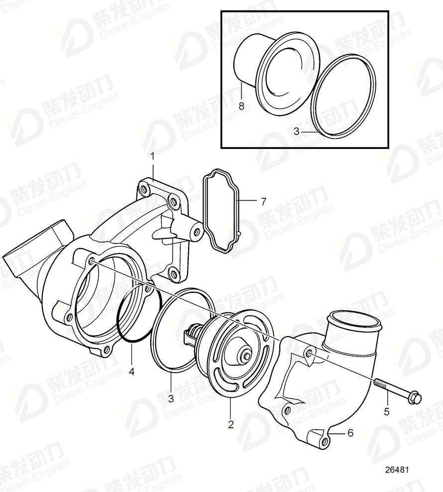 Thermostat housing 8131159 price,VOLVO,Cooling System spare parts ...