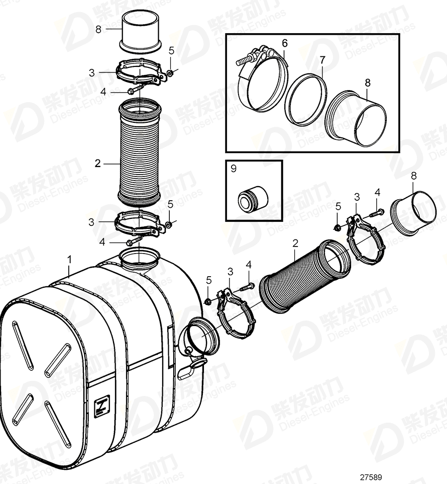 Silencer 22056196 price,VOLVO,Intake and Exhaust System spare parts ...